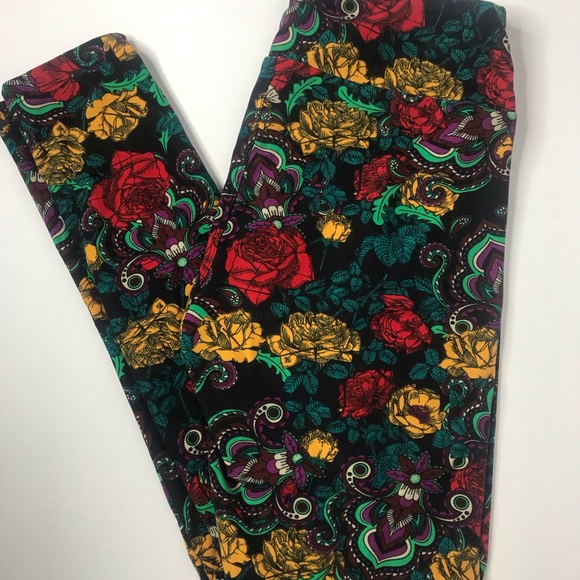 LuLaRoe | Pants & Jumpsuits | Lularoe Floral Leggings | Poshmark